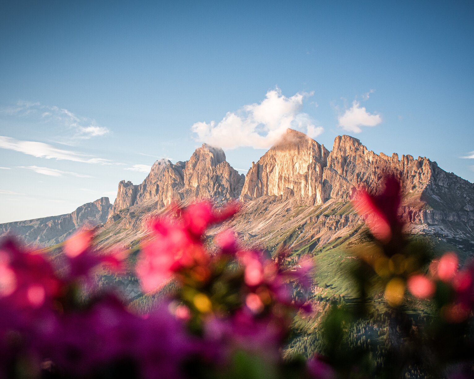 The Rosengarten, part of the Dolomites UNESCO World Heritage Site in ...